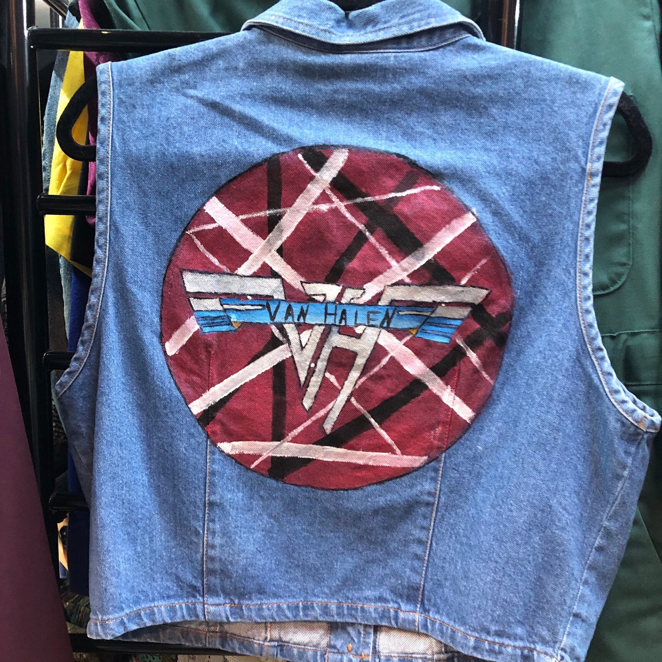 Van Halen X Eddie Van Halen Hand Painted Denim Trucker Vest - Etsy