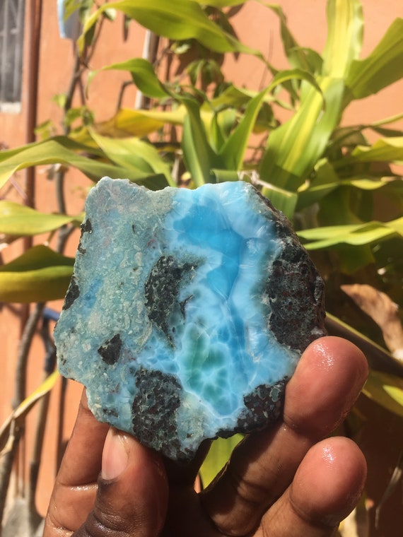 Jewelry & Beauty Materials partially polished rough Larimar Larimar ...