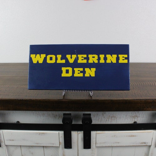 Wolverine Den Wood Sign Michigan Wolverines Mancave Decor - Etsy