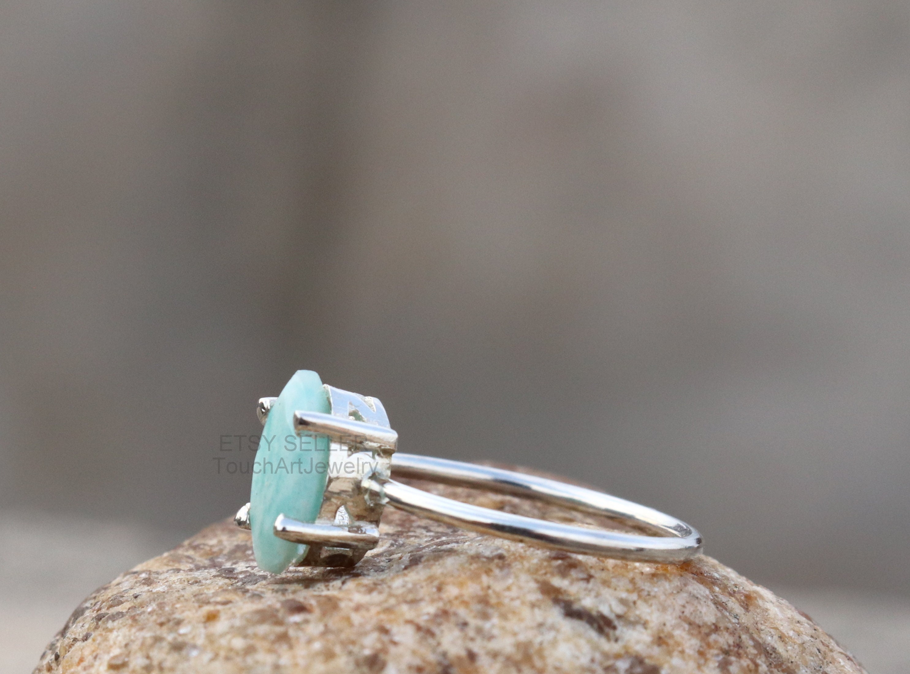 925 Sterling Silver Ring Natural Amazonite Ring Handmade | Etsy
