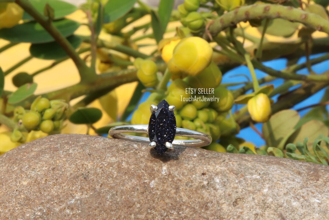 Natural Blue Sun Sitara Ring, 925 Sterling Silver Ring, Ring for Women ...