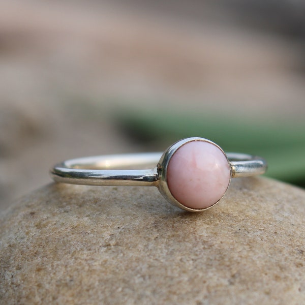 Pink Opal Ring - Etsy