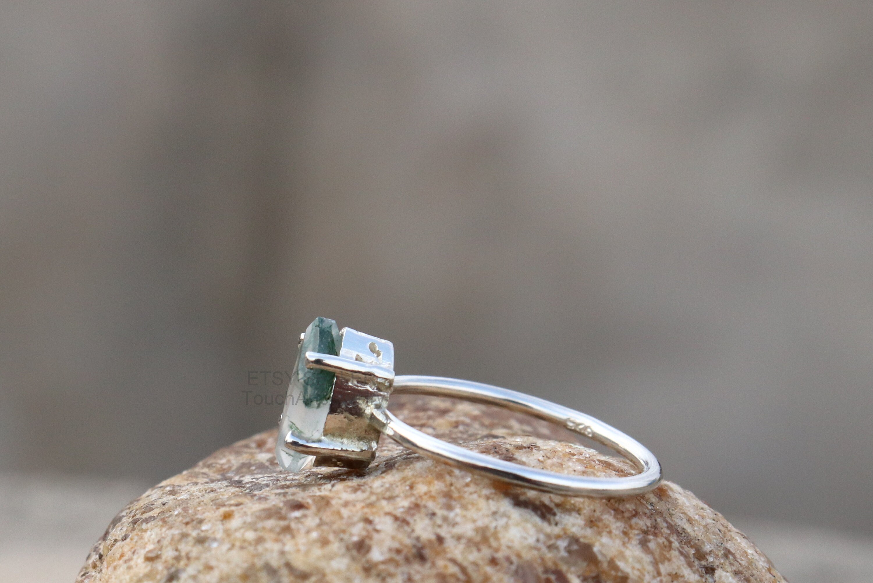 Natural Moss Agate 925 Sterling Silver Ring Green Moss - Etsy