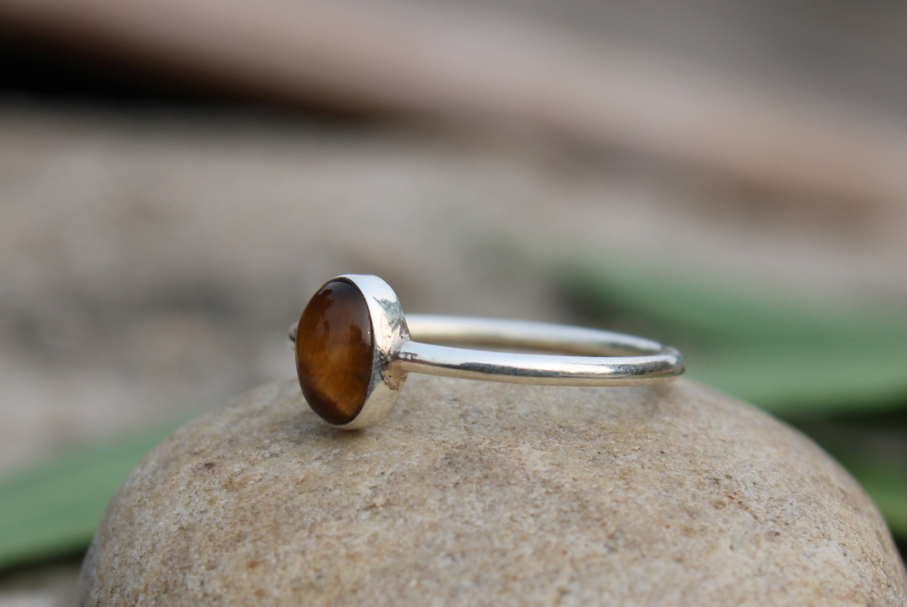 Natural Tiger Eye Ring - 925 Silver Ring - Brown Tiger Eye Ring ...