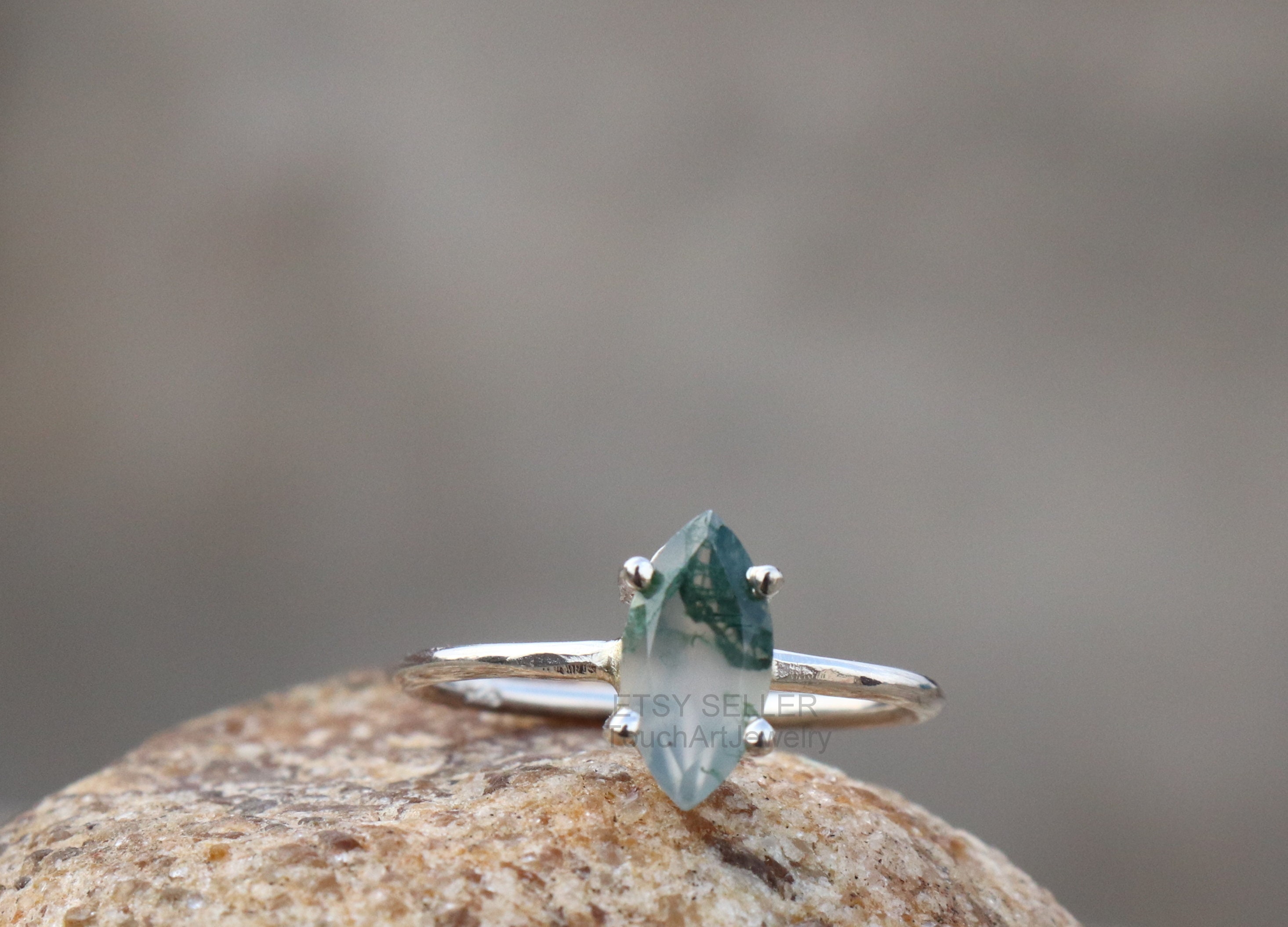 Natural Moss Agate 925 Sterling Silver Ring Green Moss | Etsy