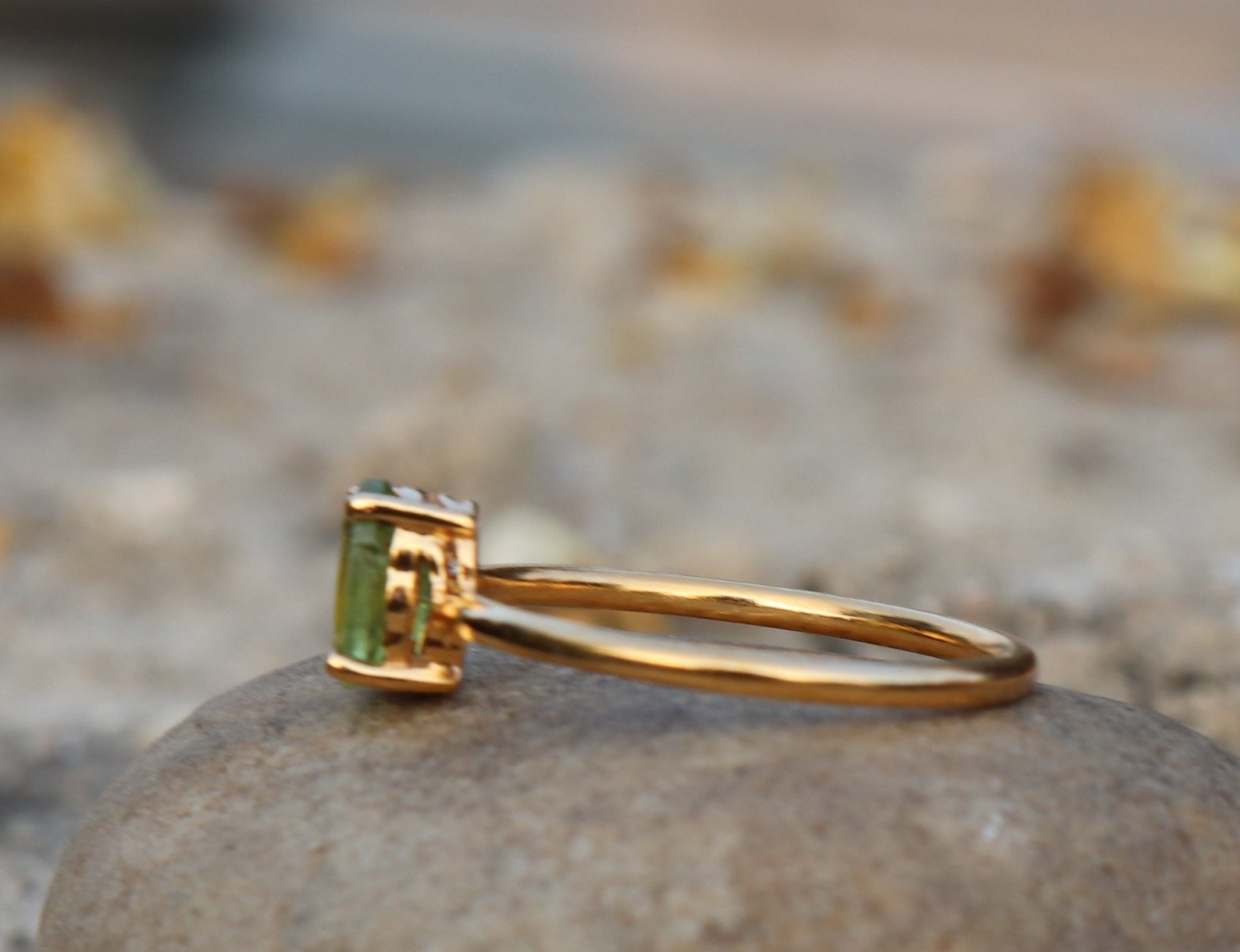 Natural Green Peridot Ring 925 Sterling Silver Ring August - Etsy