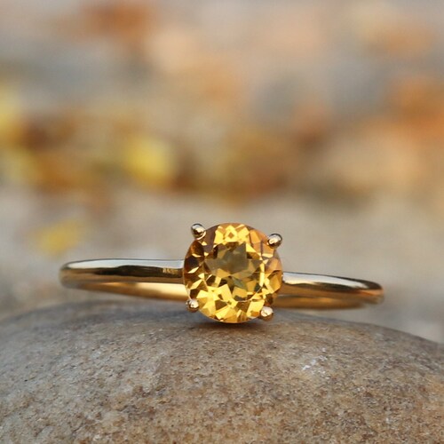 Natural Yellow Citrine Ring 925 Sterling Silver Ring - Etsy