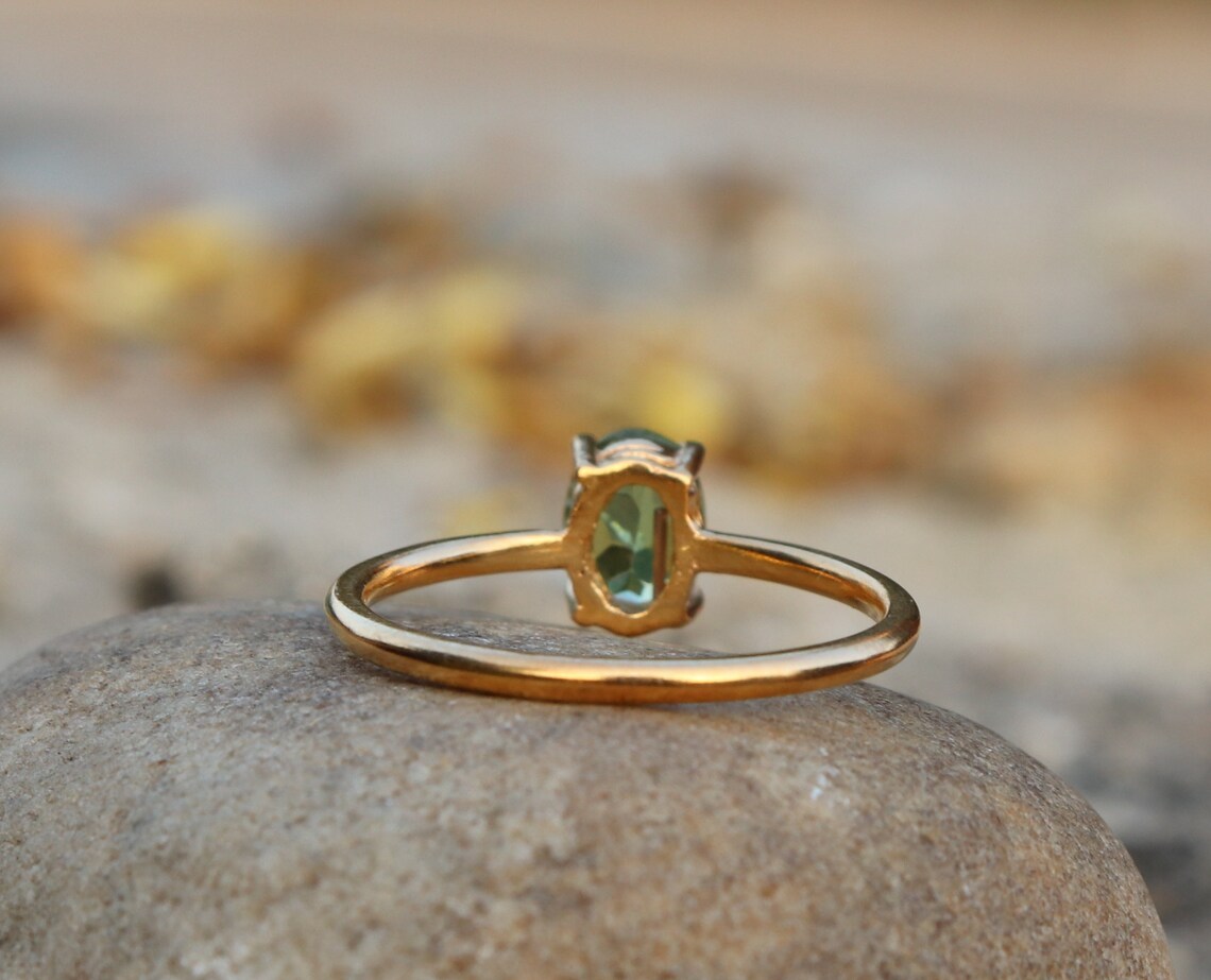 Natural Green Peridot Ring 925 Sterling Silver Ring August - Etsy