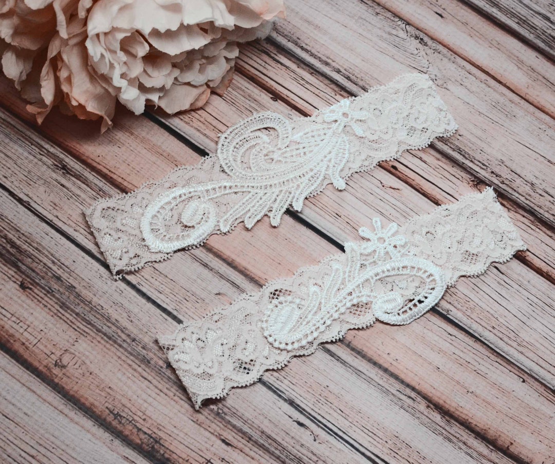 Ivory Garter Set, Ivory Lace Garter Belt, Wedding Garter Set - Etsy