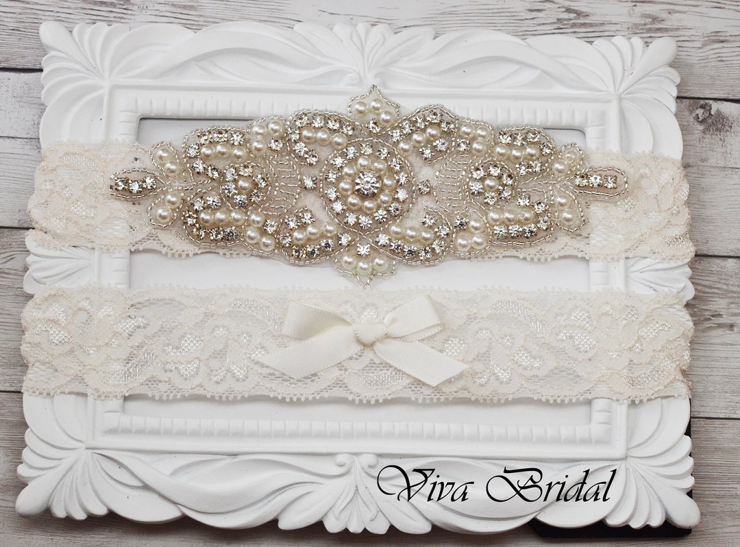 Ivory Wedding Garter Ivory Lace Garter Garter Set Bridal - Etsy