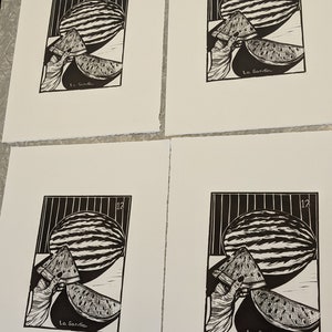 Linocut Print Original - Loteria: La Sandía (unframed) - Etsy
