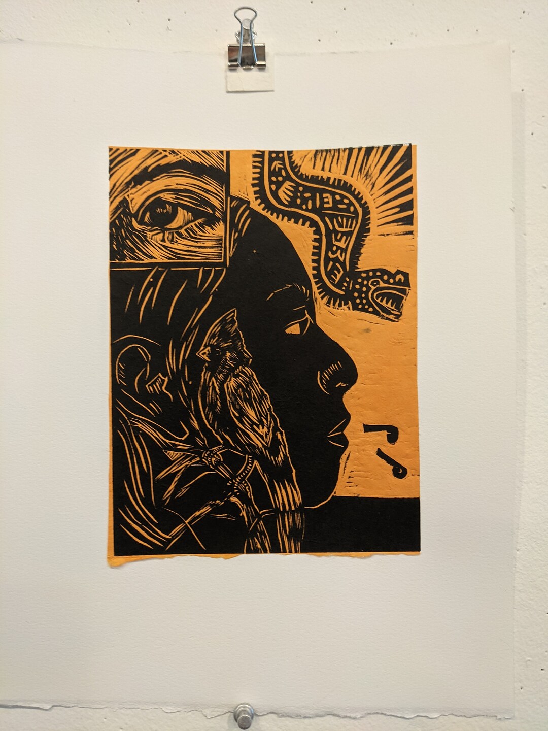 Woodcut Chine Colle Print- the Message - Etsy