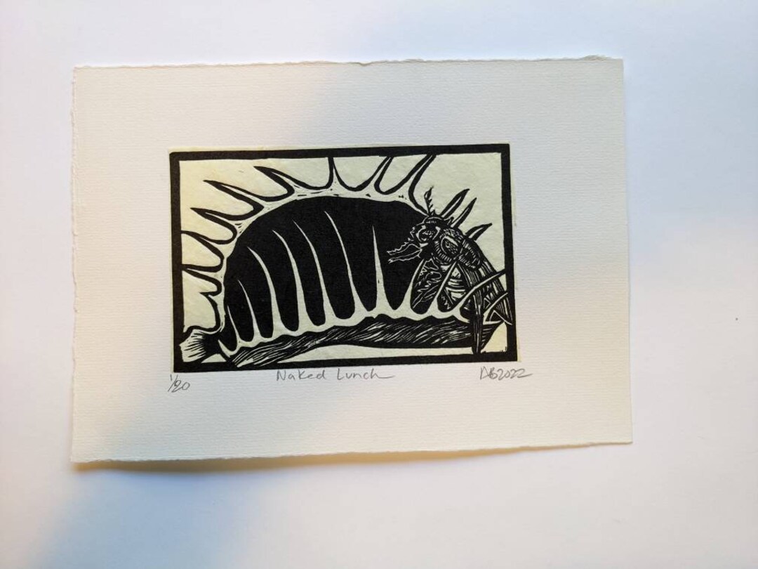 Linocut Print Venus Flytrap naked Lunch - Etsy