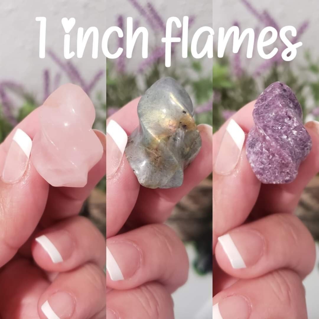 1 Inch Mini Crystal Flame, Mini Flames, Crystal Mini Flame, Rose Quartz ...