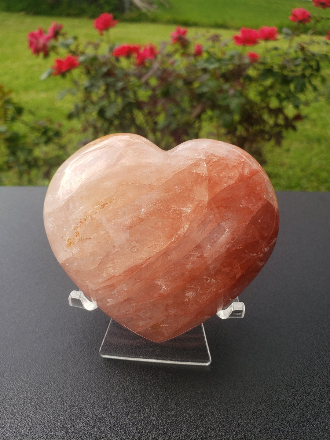 Large Fire Quartz Heart, High Quality Fire Quartz Heart Carving ...
