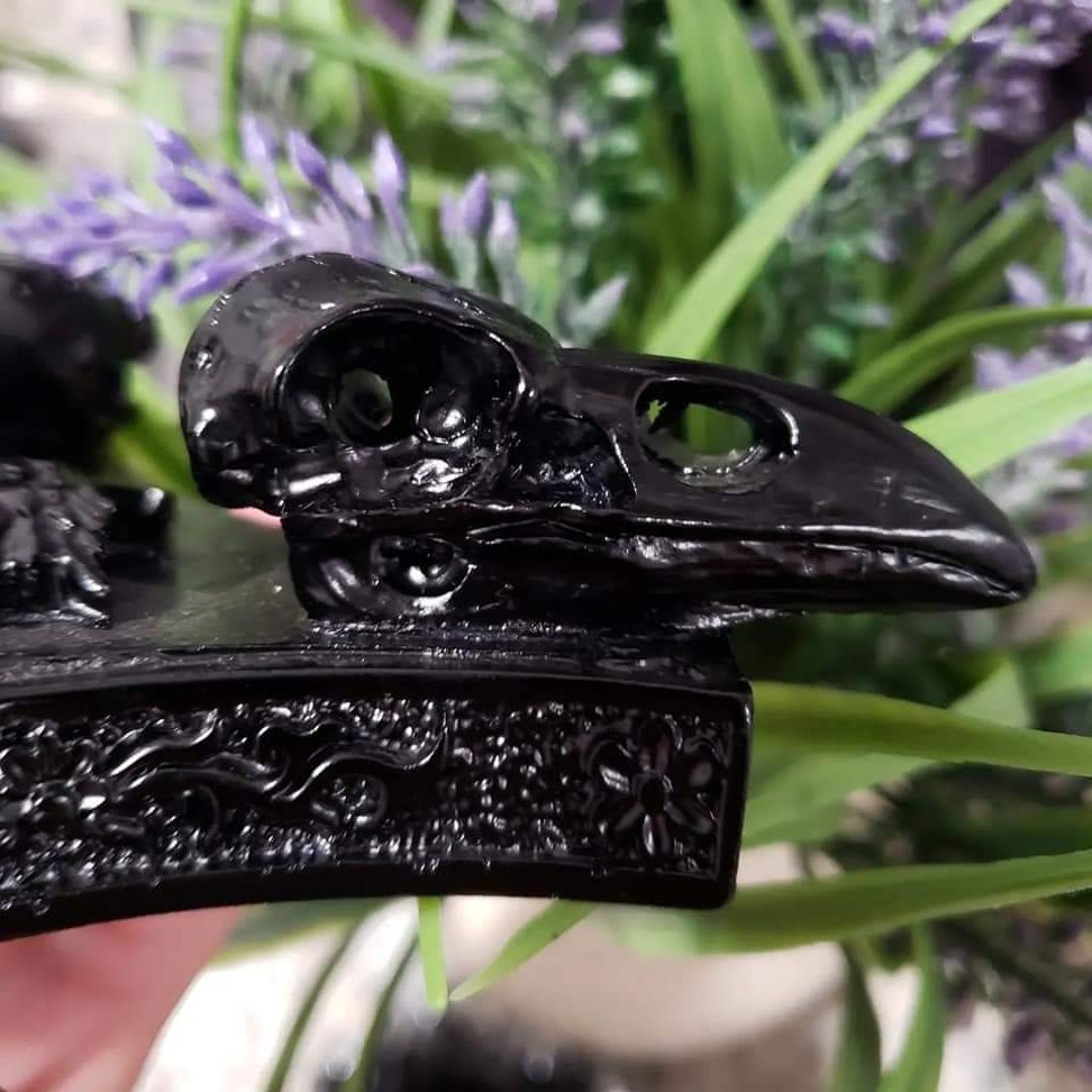 Crow Sphere Stand, Raven Sphere Stand, Resin Crow Skull Stand, Raven ...