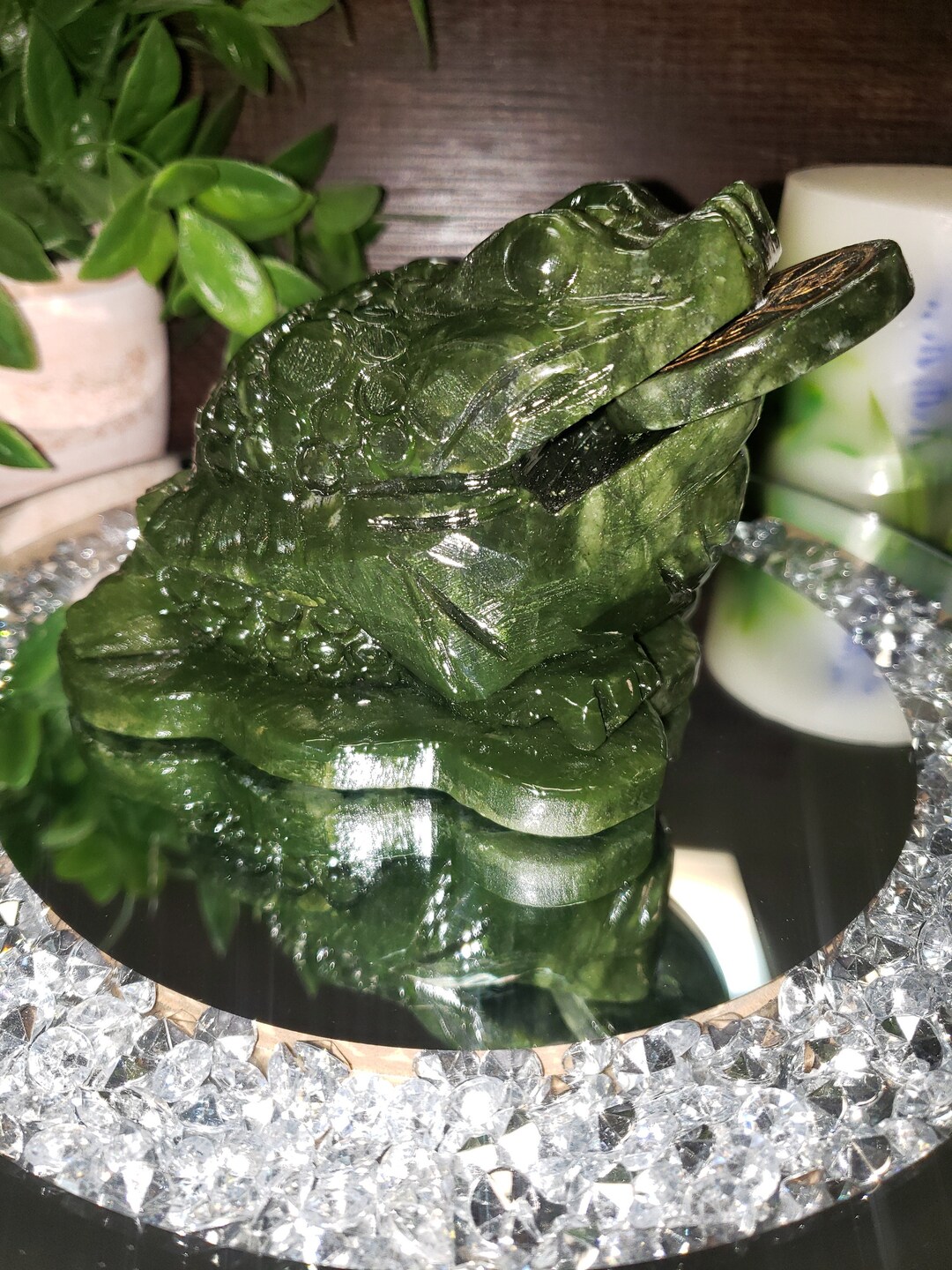 Large 2 Pound Jade Frog, Jade Toad, Feng Shui Money Frog, Money Toad ...