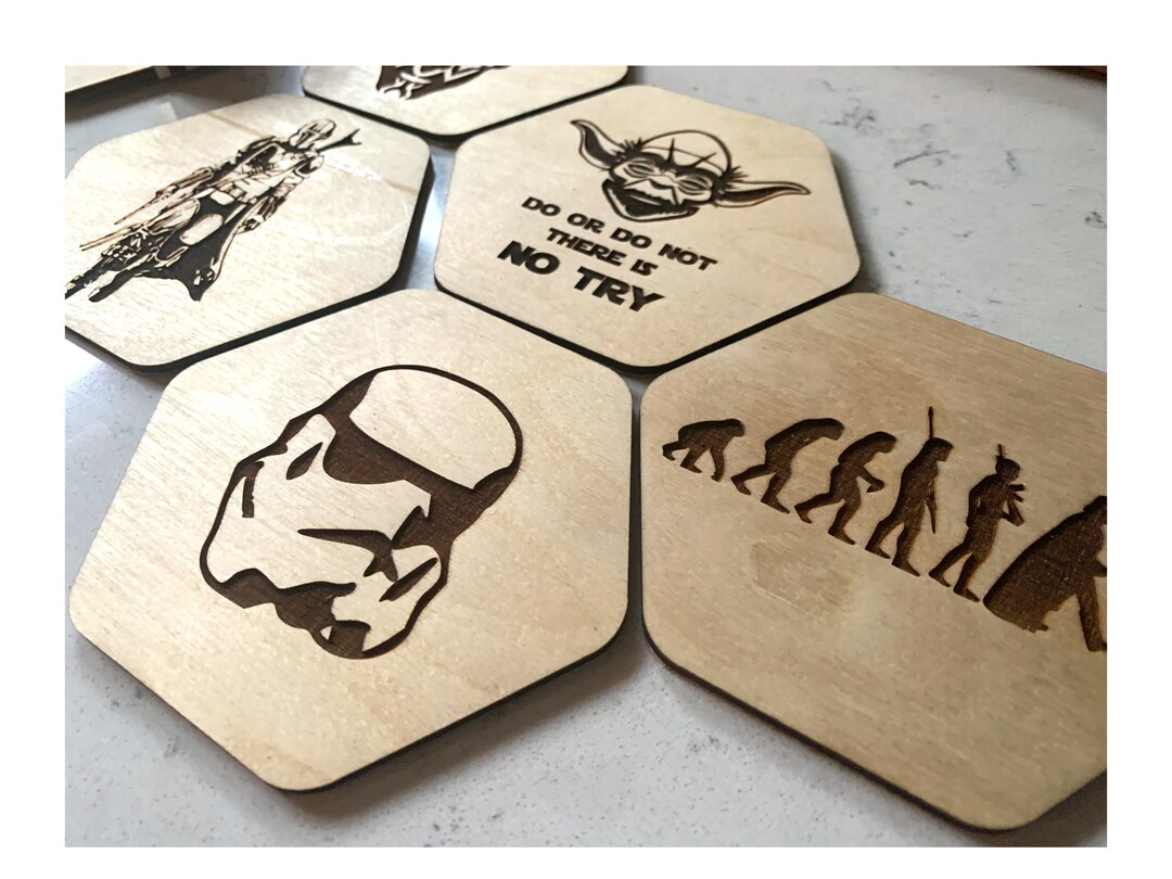 Mix & Match Nerd Coasters Coasters With Holder, Science Fiction Decor ...