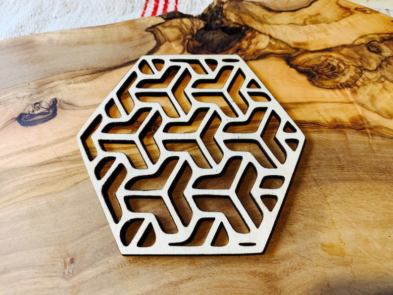 Set of 6 Geometric Coasters With Color Optionshome - Etsy