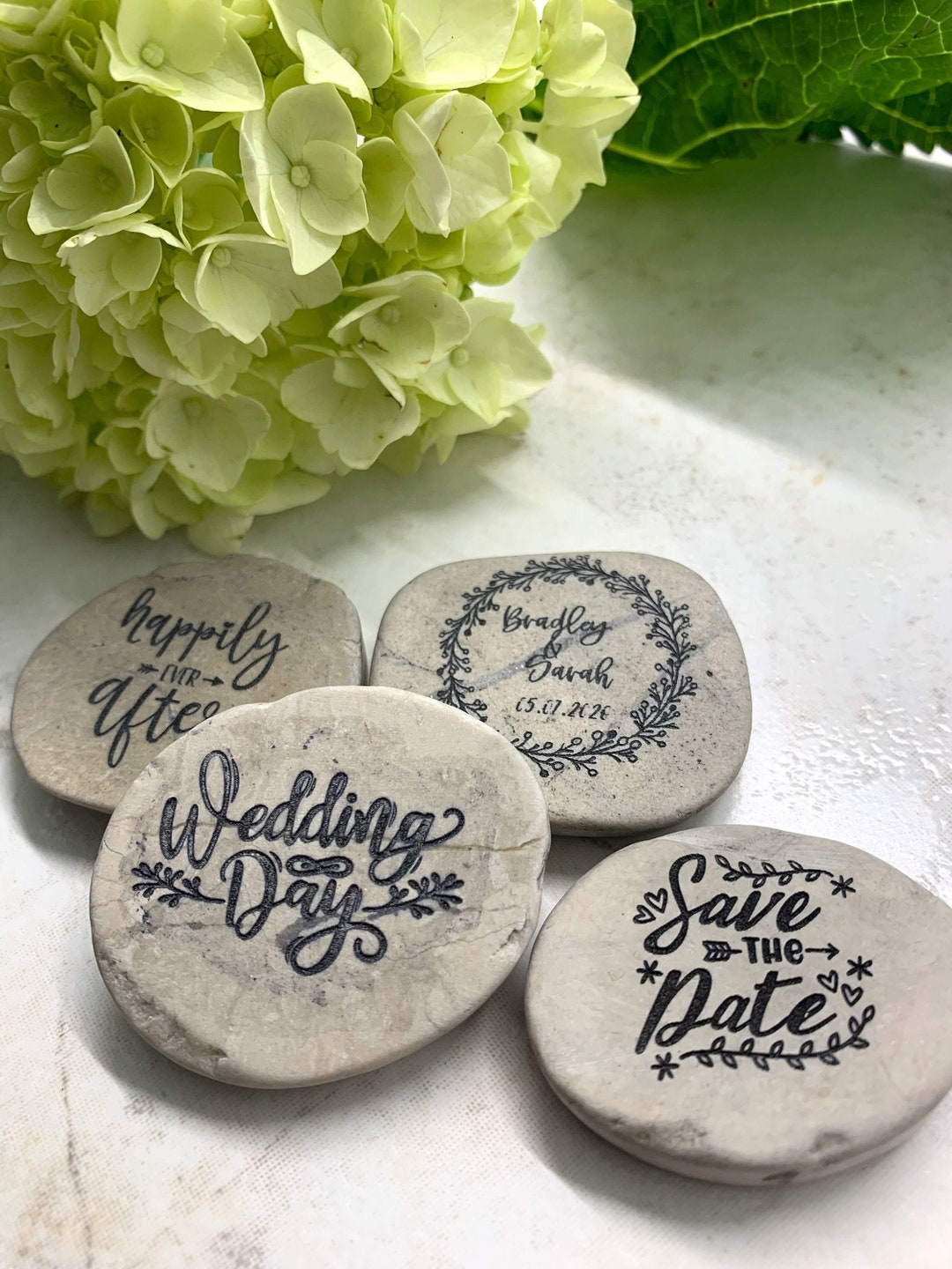 Personalized Engraved Stones optional W/ Magnets Weddings, Save the ...