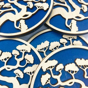 Set of 5 Custom Bonsai Tree Coasters,geo Coasters,art Coasters,unique ...