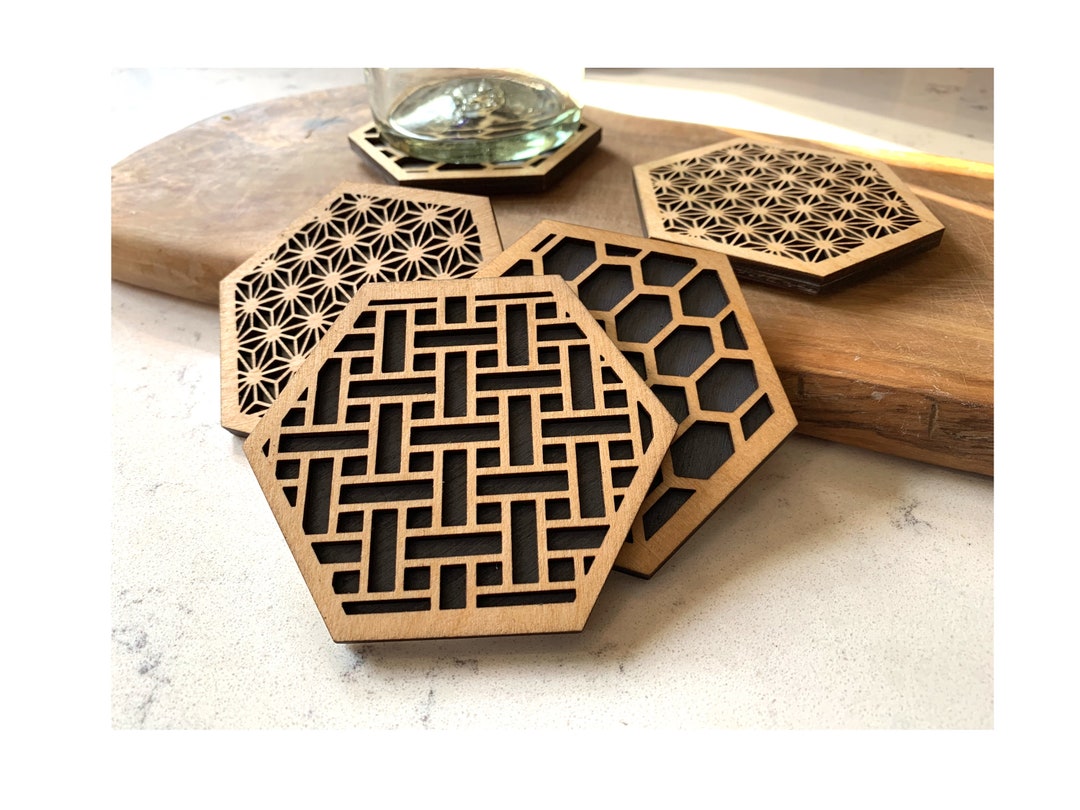Geometric Coasters & Trivets | Select-your-size | New Home Gift ...