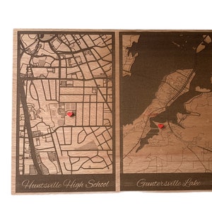 14x11 Custom Map Sign Map for Couple Love Map - Etsy