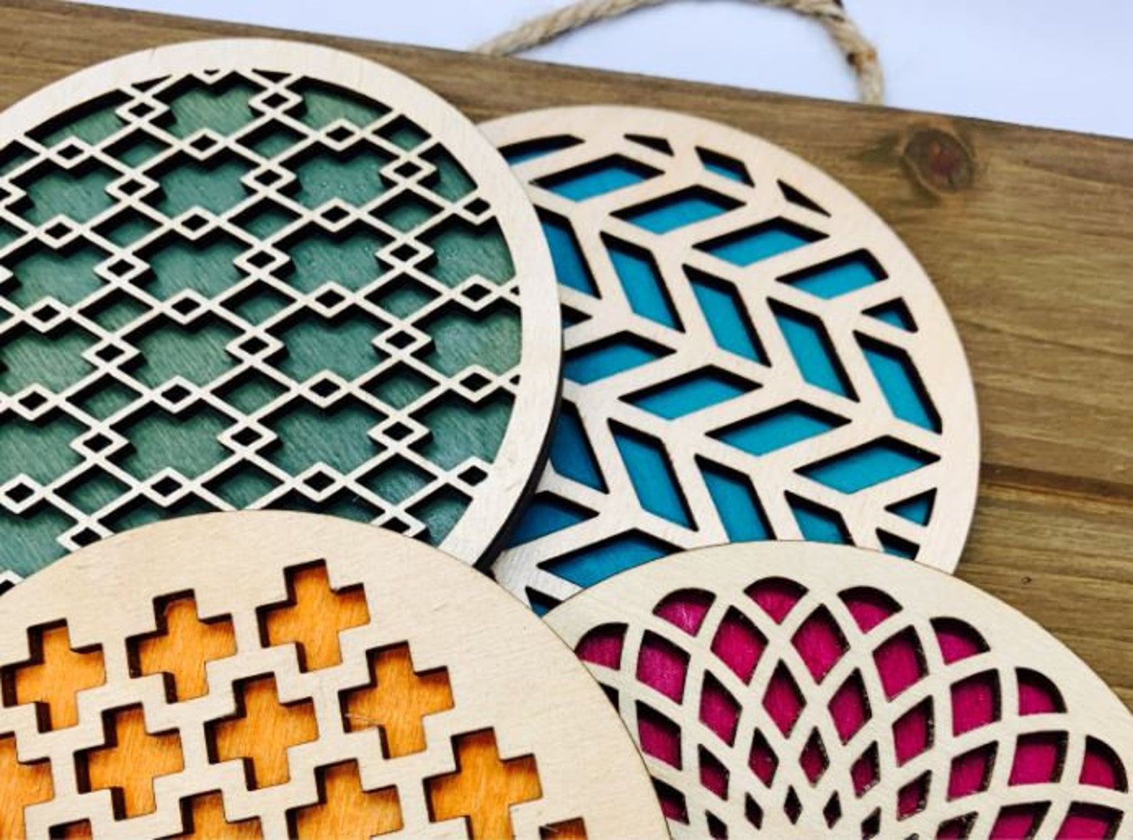 Set of 5 Geometric Coasterswedding Giftcoastershome | Etsy