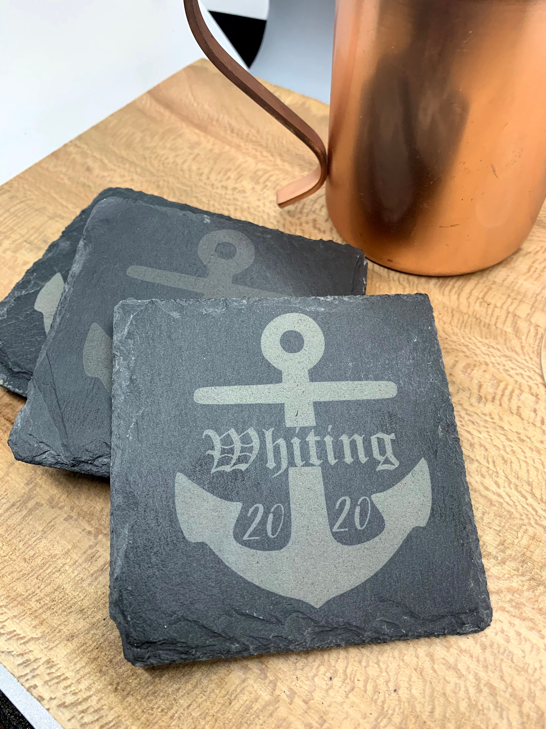 Personalized Boat Slate CoastersSlate CoasterBoat | Etsy