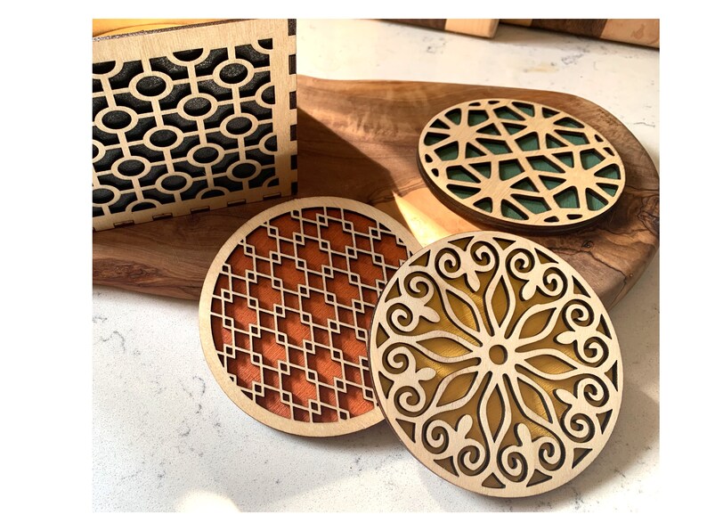 8 Geometric Coasters Box SetGeometricNew Home GiftUnique | Etsy