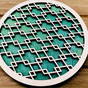 5-piece Unique Geometric Wood Coasters for Home Decor - Etsy
