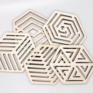 Set of 5 Geometric Coasters,wedding Gift,coasters,home Decor ...