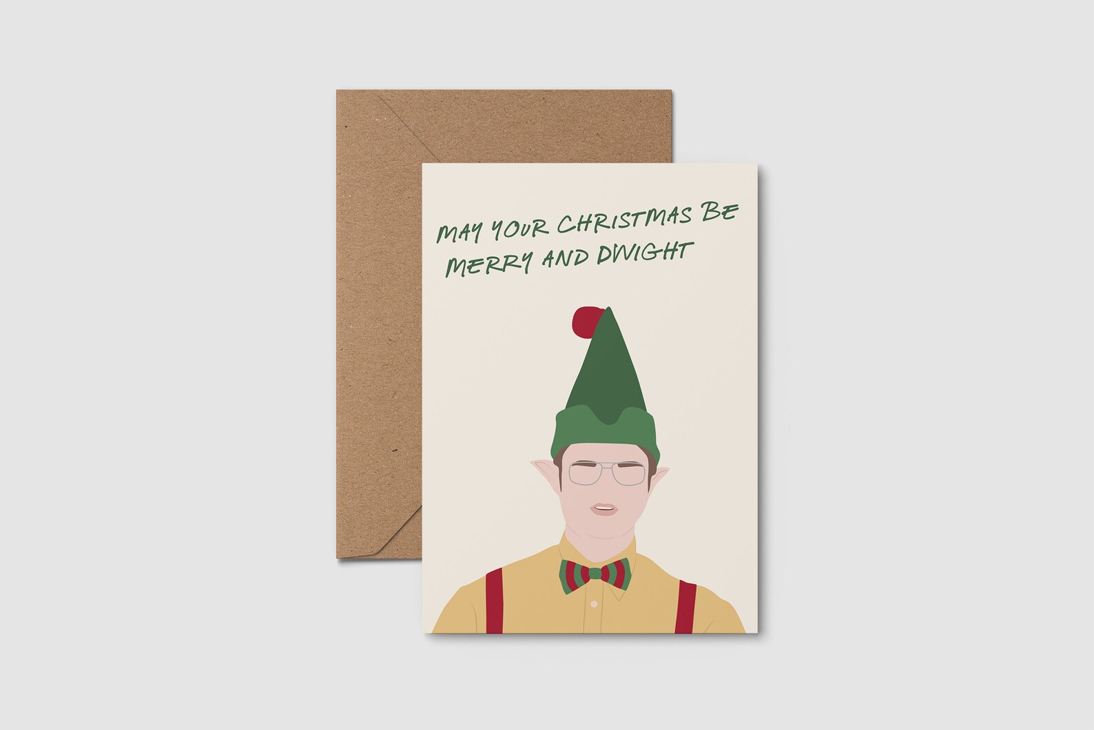 The Office Christmas Card Dwight Elf Dwight Schrute Dunder - Etsy