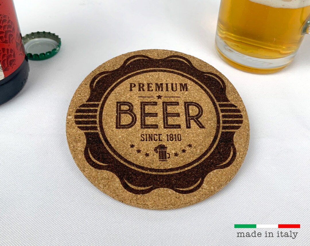 2 COASTER BEER, Cork Coasters, 2 Pieces Included, Gift for Him ...