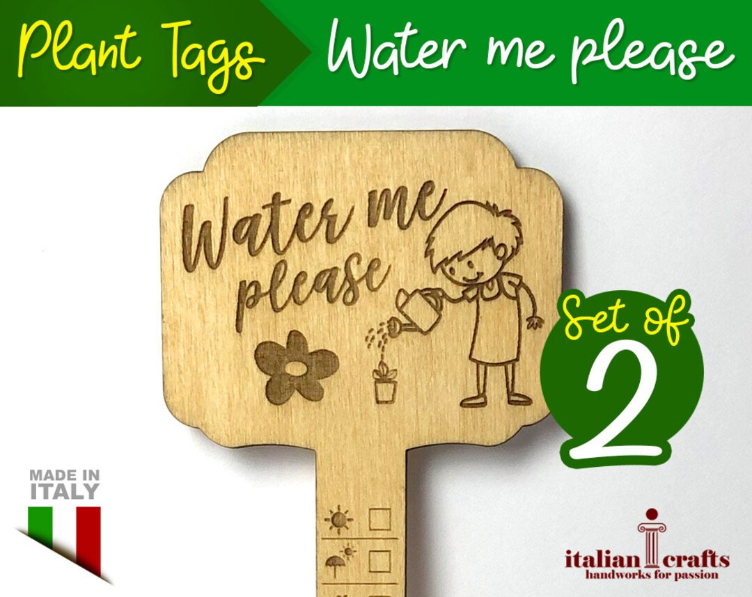 Custom Wood Plant Tag: "water Me Please" Eco-friendly Gift - Etsy