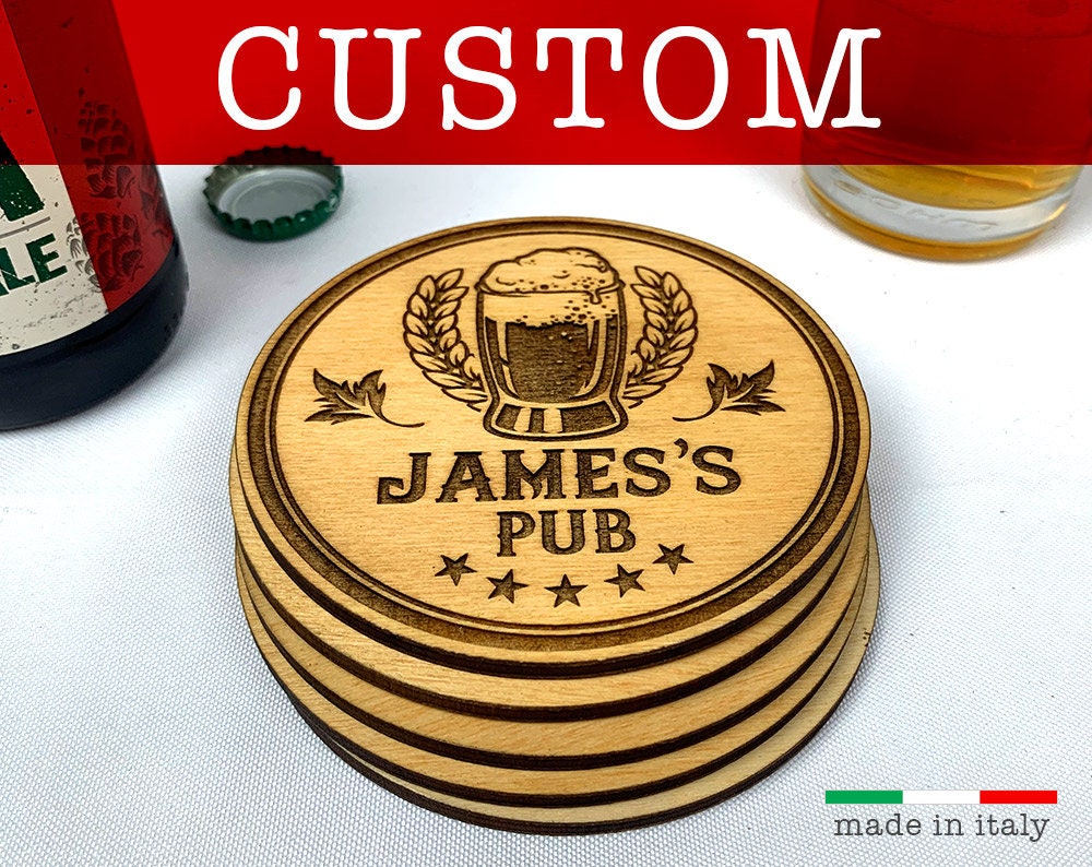 2 CUSTOM COASTER BEER Beer Coaster Wood Coasters 2 Pieces - Etsy UK