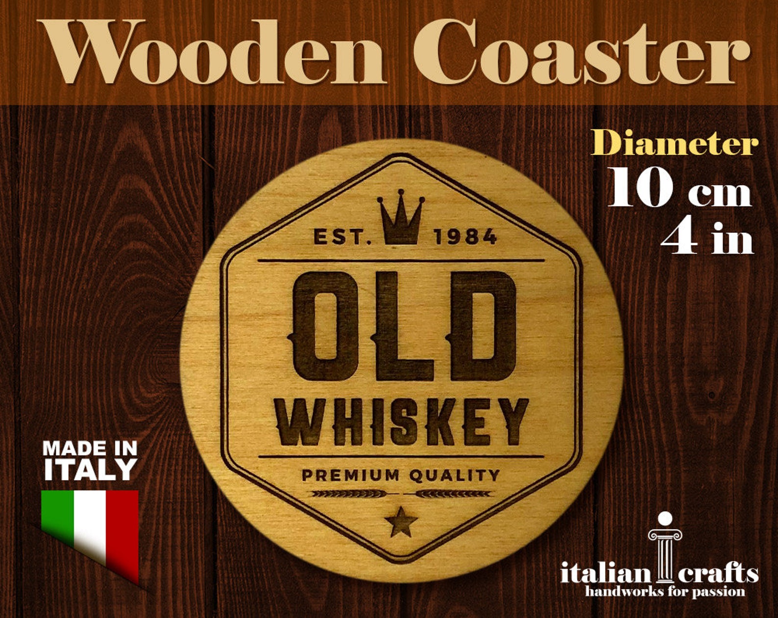 2 Whiskey Coasters Wood Coasters Scotch Wood Coaster 2 | Etsy