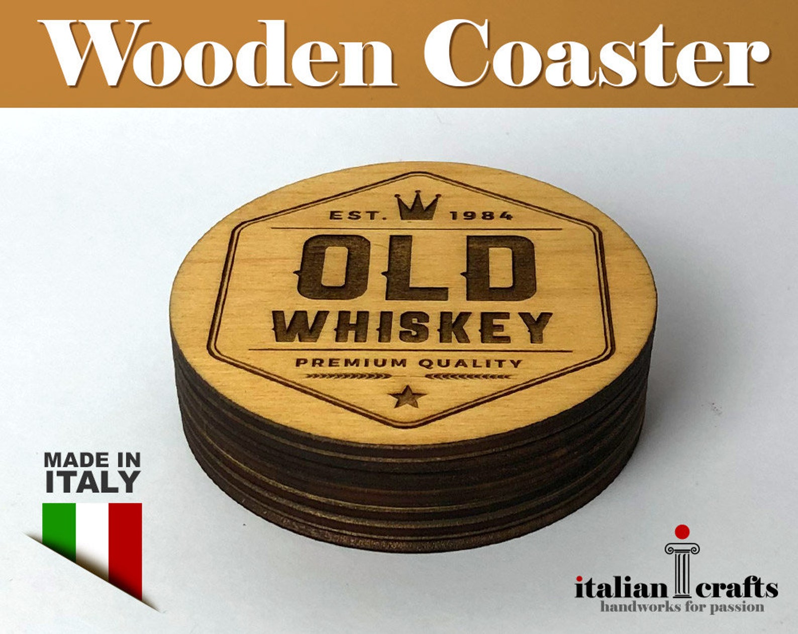2 Whiskey Coasters Wood Coasters Scotch Wood Coaster 2 - Etsy
