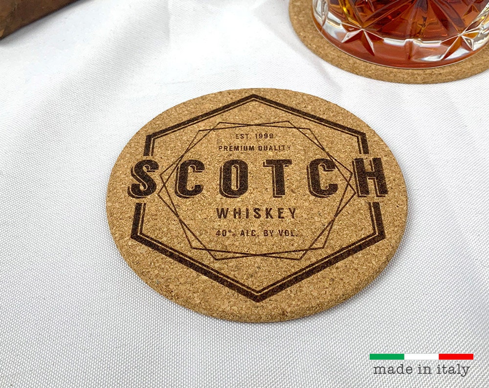 2 Whiskey Coasters Cork Coasters Scotch Cork Coasters 2 - Etsy UK