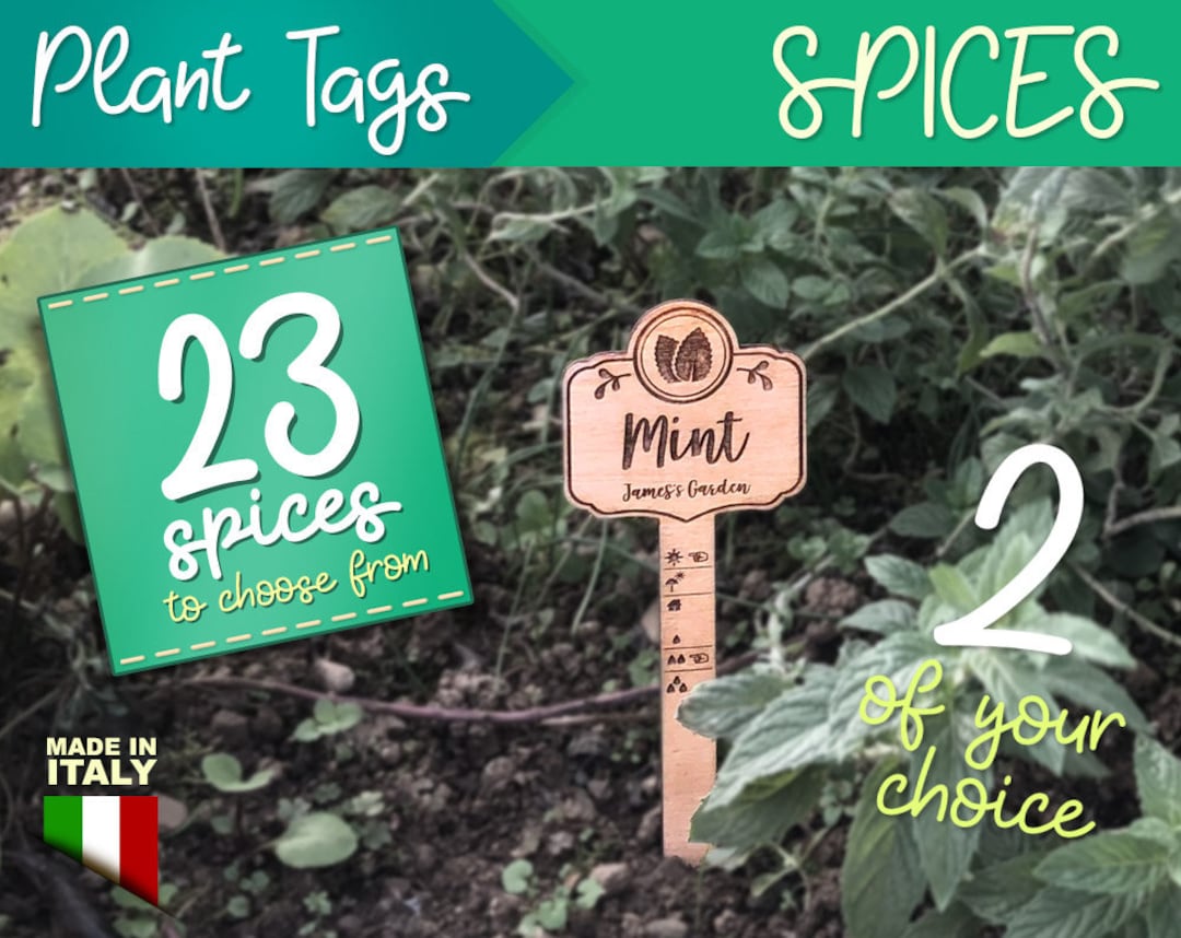 Custom Spices Plant Tags: Wood Garden Markers - Etsy