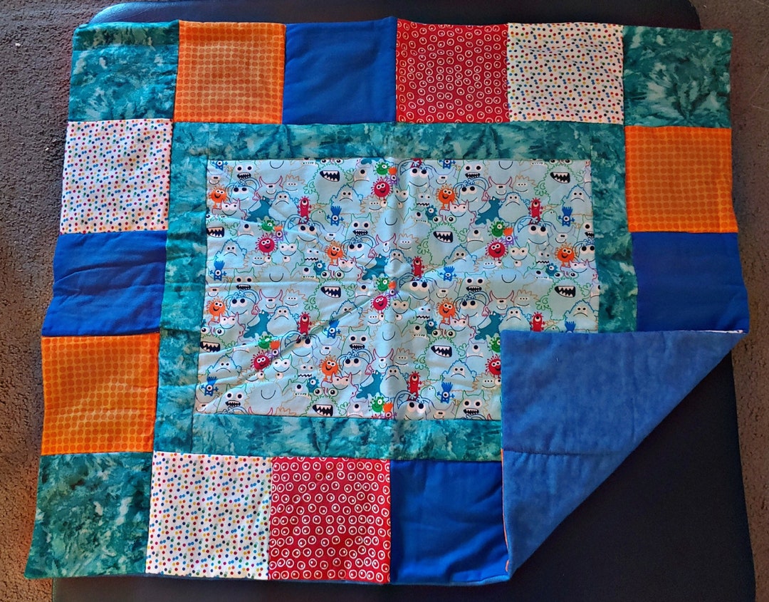 Monster/ Alien Baby Quilt, Small Pack and Play Quilt - Etsy