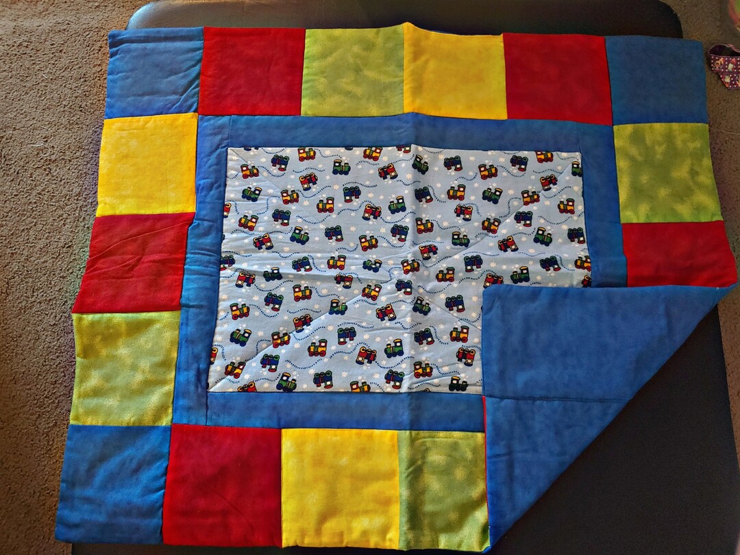 Train Baby Quilt, Pack and Play Quilt - Etsy