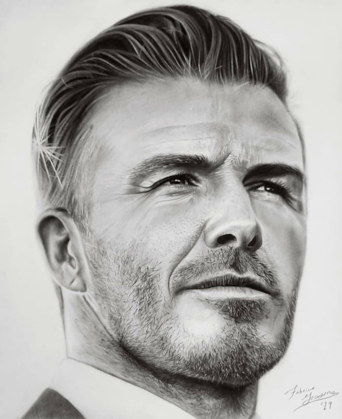David Beckham Drawing Manchester United Real Madrid Fine Art Print ...