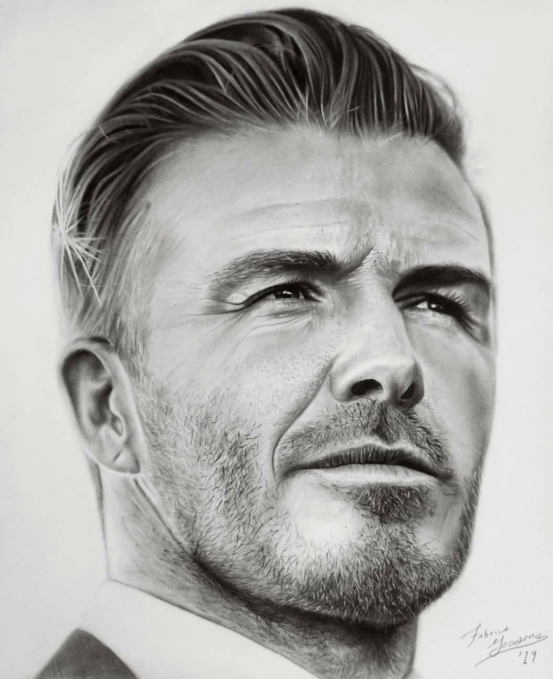 David Beckham Drawing Manchester United Real Madrid Fine Art Print ...