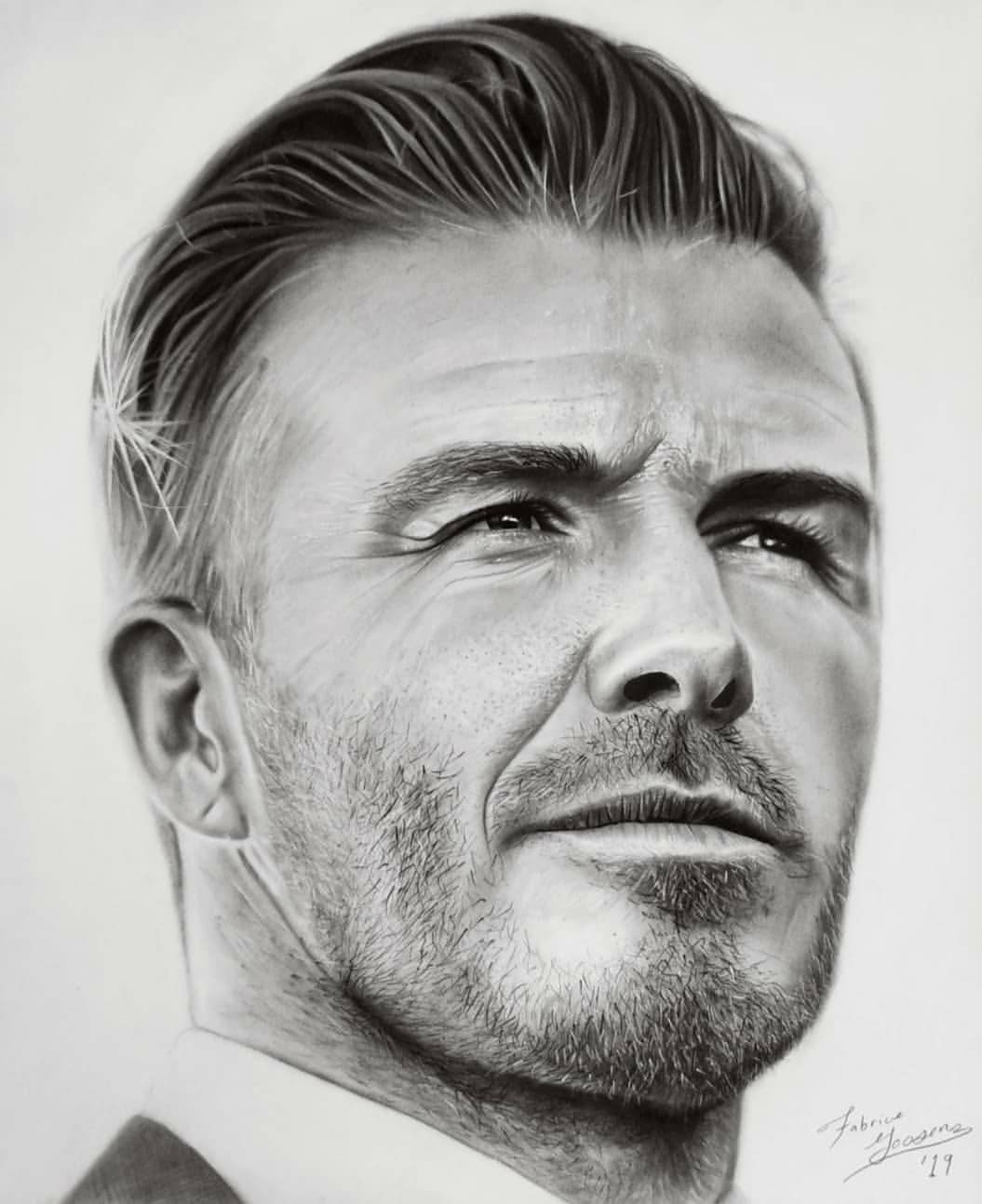 David Beckham Drawing Manchester United Real Madrid Fine Art Print ...
