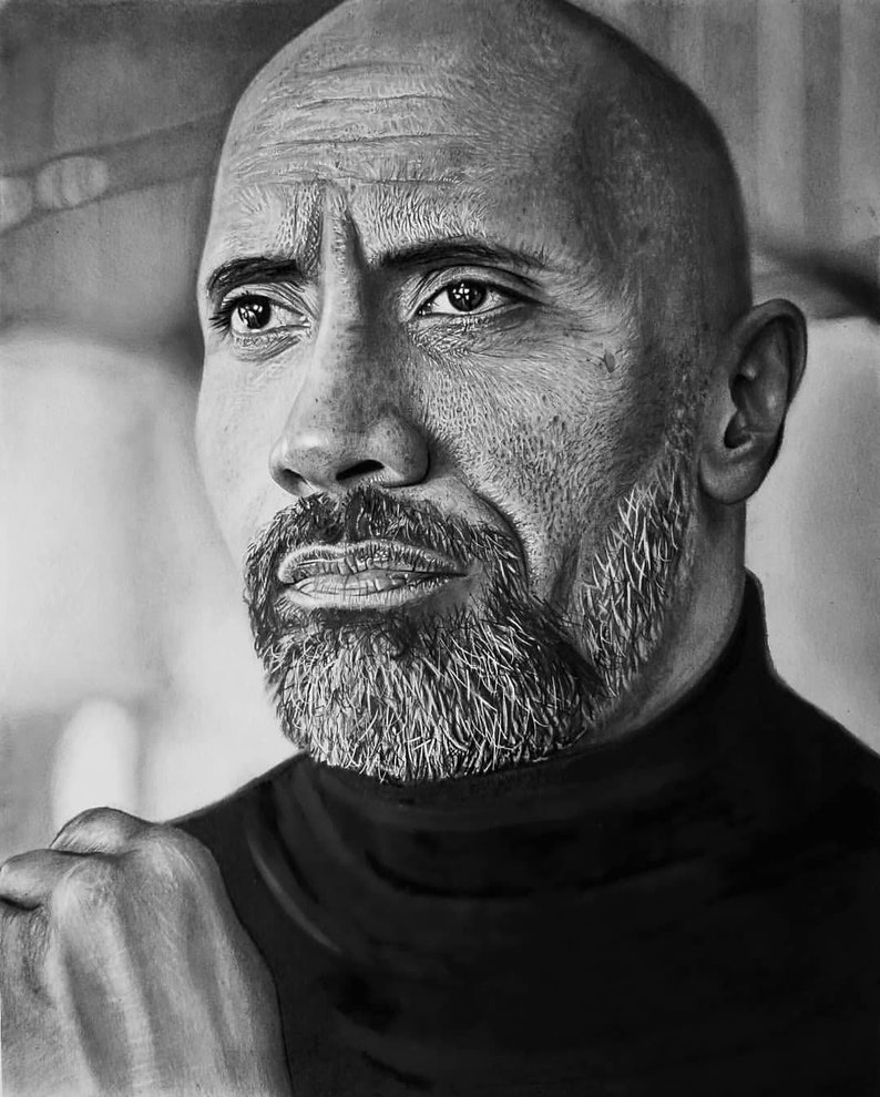 Dwayne the Rock Johnson Drawing Fine Art Print - Etsy