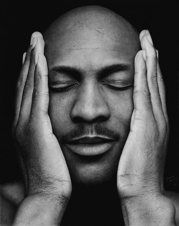 Michael Jordan Face Black And White