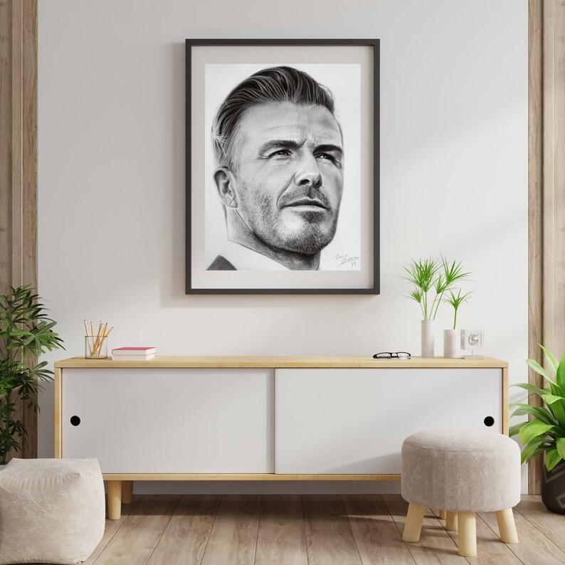 David Beckham Drawing Manchester United Real Madrid Fine Art Print - Etsy