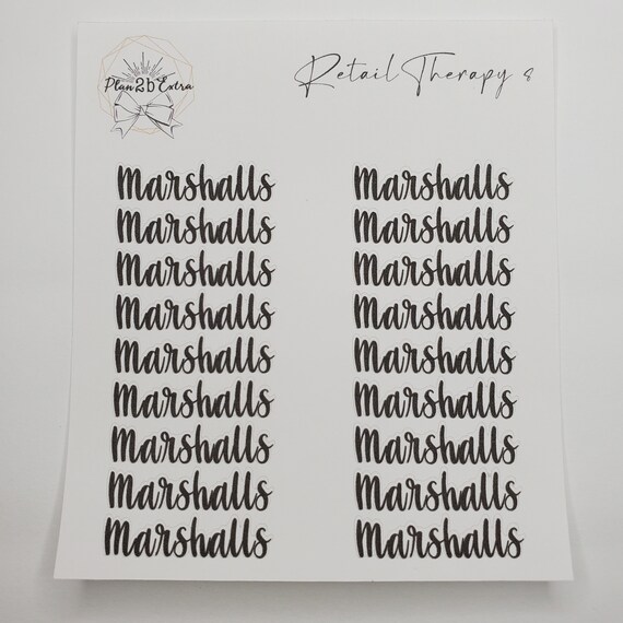 Marshalls Planner Sticker Script | Etsy