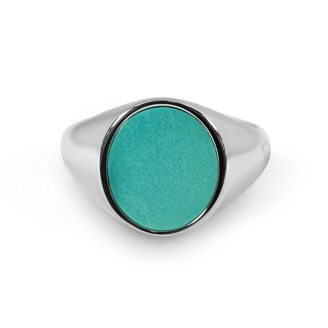 Signet Ring Men Silver Handmade Ring 925 Sterling Silver Round With ...